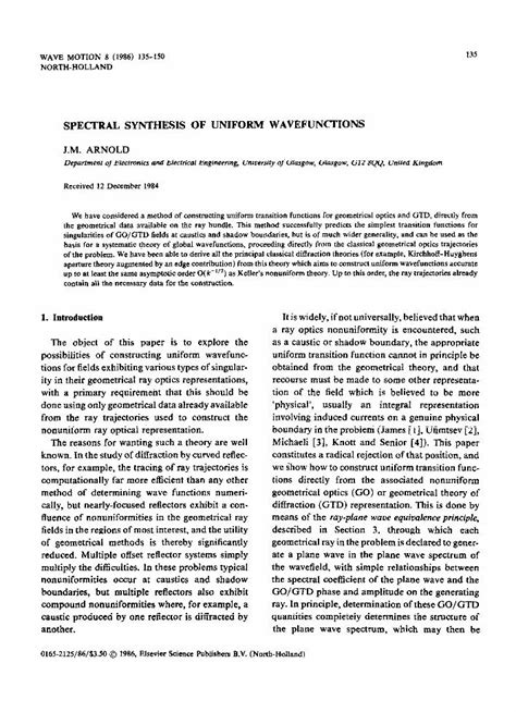 Pdf Spectral Synthesis Of Uniform Wavefunctions Dokumentips