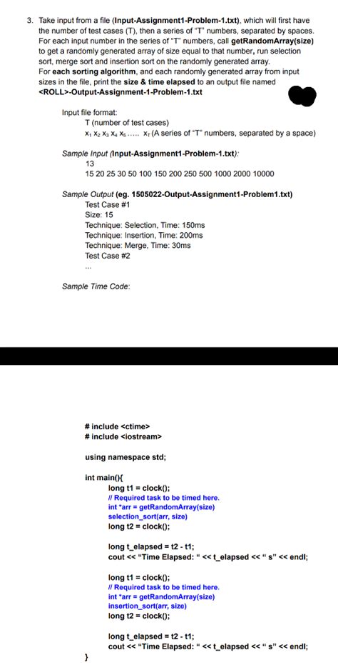 Solved 3 Take Input From A File Chegg Com