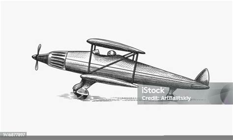 여객기 콘콥 또는 비행기 항공 여행 그림 오래된 스케치 스타일 빈티지 운송으로 그려진 새겨진 손 비행기에 대한 스톡 벡터 아트 및 기타 이미지 Istock