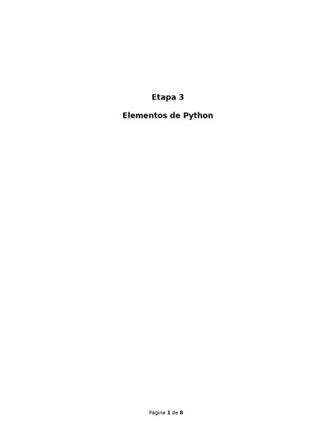 Etapa 3 Elementos De Python Pdf Python Lenguaje De Programación
