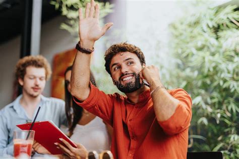 Corporate Design Review Architects And Engineers Discuss Sustainable Urban Planning Stock Image