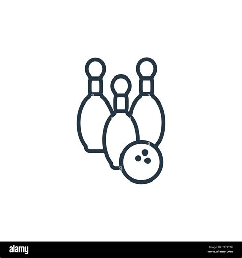 Bowling Outline Vector Icon Thin Line Black Bowling Icon Flat Vector Simple Element