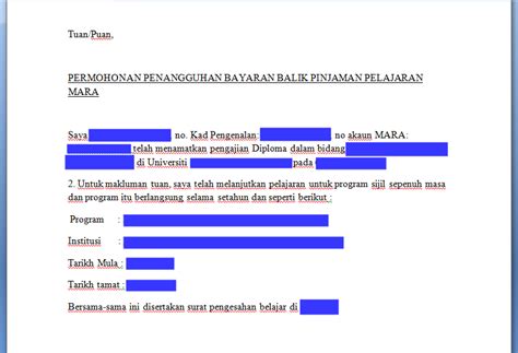 Penangguhan Bayaran Balik Pinjaman Contoh Surat Moratorium Kepada Bank
