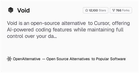 Void: Open Source Alternative to Cursor, Windsurf and GitHub Copilot – OpenAlternative