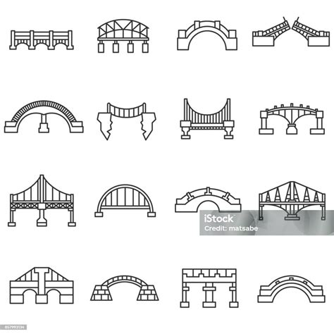 橋樑的圖示集向量圖形及更多橋 建築物圖片 橋 建築物 圖示 矢量圖 Istock