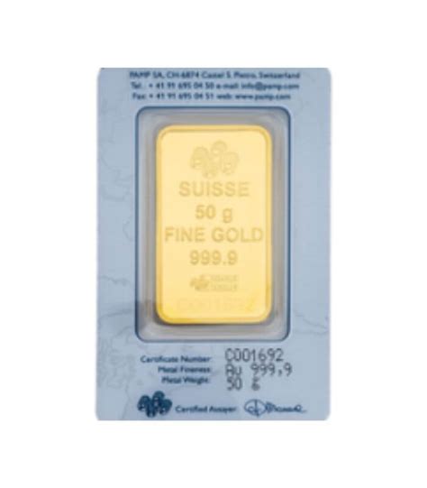 50 Gm Suisse Gold Bar Cks Gold Diamonds Llc