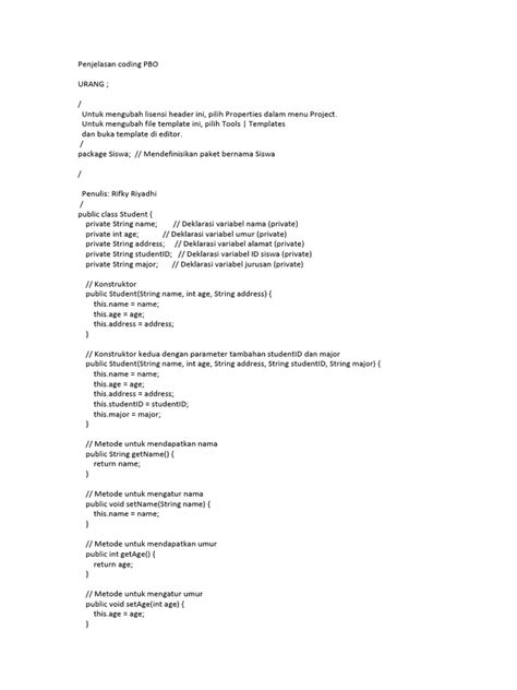 Penjelasan Coding Pbo Pdf