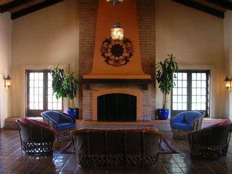Fireplace Spanish Colonial Revival Style Architecture