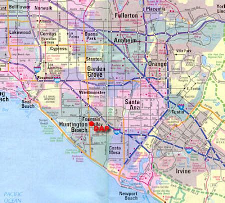Huntington Beach California Map United States