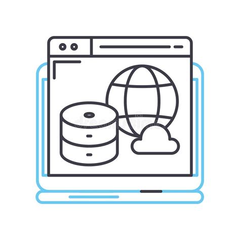 Web Hosting Platform Line Icon Outline Symbol Vector Illustration