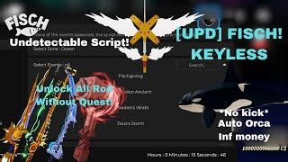 Upd Roblox Fisch Script Lunor Hub Auto Fish Auto Orca And Inf Money Undetectable No Kick