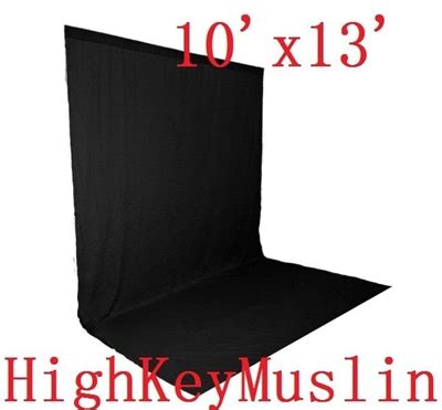 New High Key Black Muslin Background 10x13 Backdrop