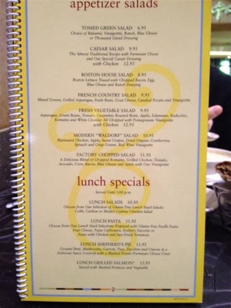 Speechercize And Gluten Free Gluten Free Menu At Cheesecake Factory