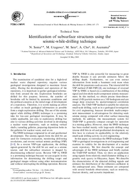 Pdf Identification Of Subsurface Structures Using The Seismic While