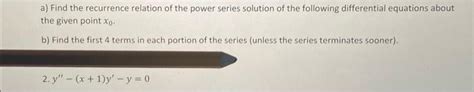 solved find the recurrence relation of the power