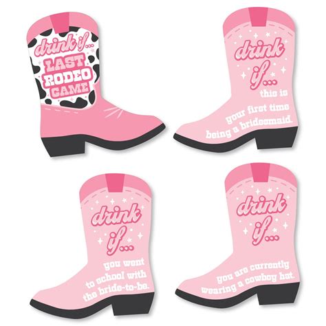 Big Dot Of Happiness Drink If Game Last Rodeo Pink Cowgirl