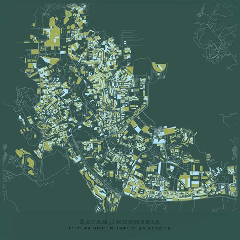 Batamindonesiacity Centreaccurate Mapurban Detail Streets Roads