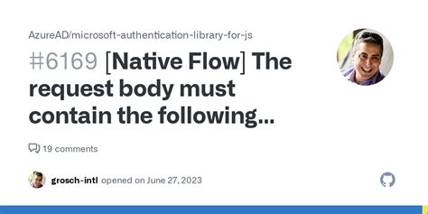 Native Flow The Request Body Must Contain The Following Parameter Client Id Issue