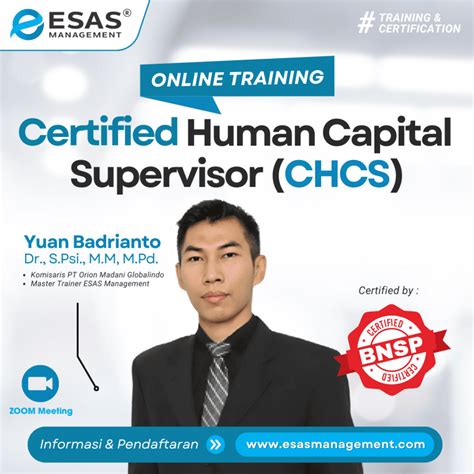 Human Capital Supervisor Certified Human Capital Supervisor Chcs Esas Management