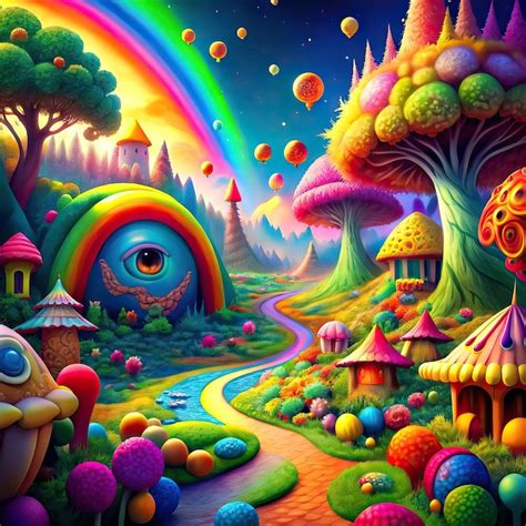 Illustration Of Colorful And Psycodelic World Premium Ai Generated Image