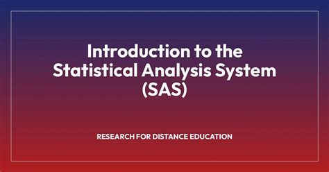 introduction to the statistical analysis system sas distance