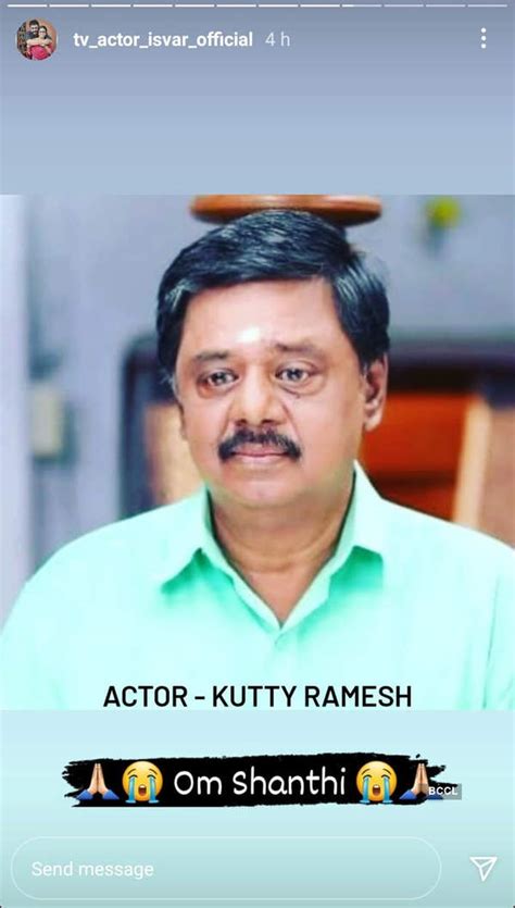 Actor Kutty Ramesh Passes Away Siddarth Kumaran Jacqueline Lydia