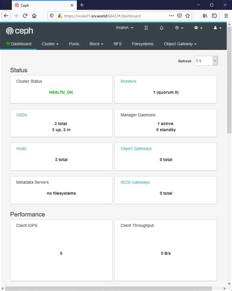 Centos 7 Ceph Nautilus Enable Dashboard Server World