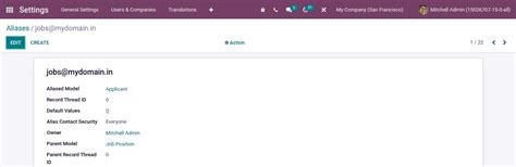 Ch165 Email Alias Emails Odoo 15 Development Book