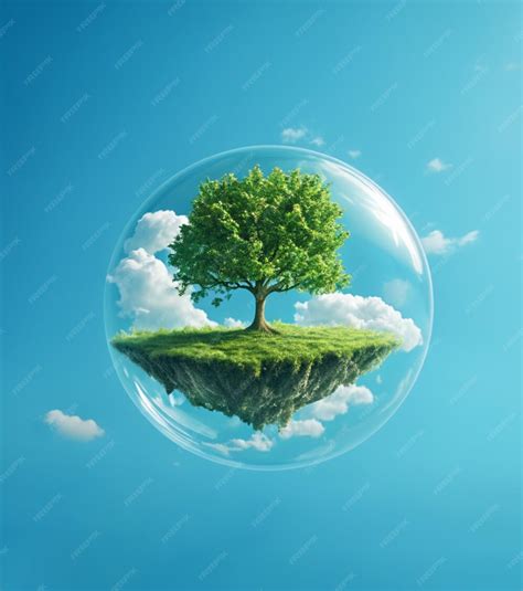 Premium Photo A Tree In A Bubble With A Tree In The Middle
