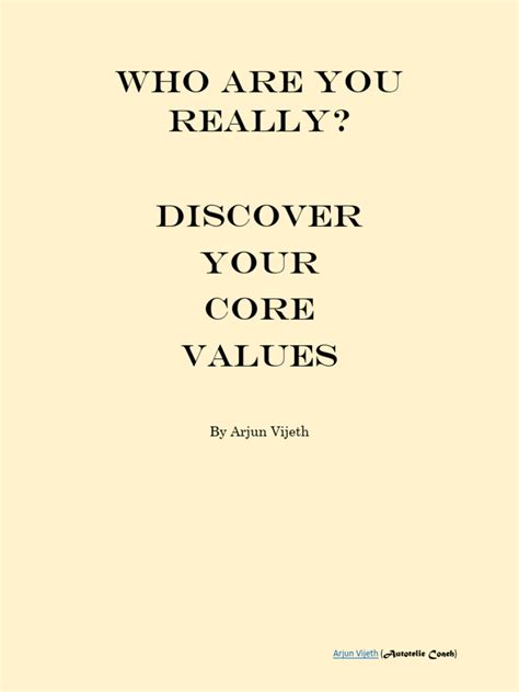 Core Values Workbook Pdf Experience Memory