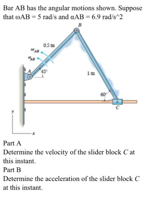 Solved Bar Ab Has The Angular Motions Shown Suppose That