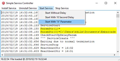 Delphi Winsvcstartservice Arguments Not Successfully Passed Service