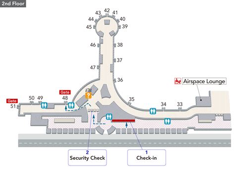 San Diego Airport Terminal 2 Map And Guide Bnbi