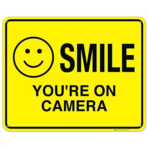 Smile Youre On Camera Surveillance Sign 24x30 Inches 55 Mil Thick