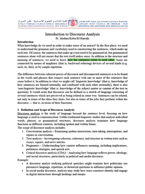 Introduction To Discourse Analysis Pdf Discourse Semantics