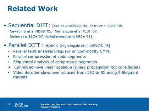 Parallelizing Dynamic Information Flow Tracking Ppt Download