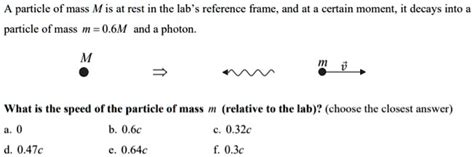 SOLVED Particle Of Mass M Is At Rest In The Lab Reference Frame And At A Certain Moment It