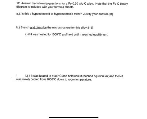 Solved Answer The Following Questions For A Fe W O Chegg