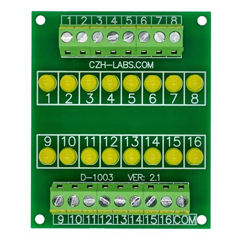 16 Leds Indicator Light Board Yellow Support 5~50vdc Common Positive Negative