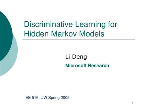 ppt discriminative learning for hidden markov models powerpoint