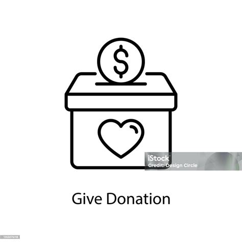 기부 벡터 개요 아이콘 디자인 일러스트레이션을 제공합니다 흰색 배경 Eps 10 파일에 웹 및 모바일 응용 프로그램 기호 개념에 대한 스톡 벡터 아트 및 기타 이미지