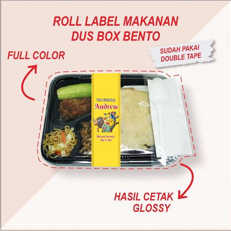 Jual Paper Belt Cetak Print Label Kemasan Packaging Segel Box Toples Label Bento Label Makanan