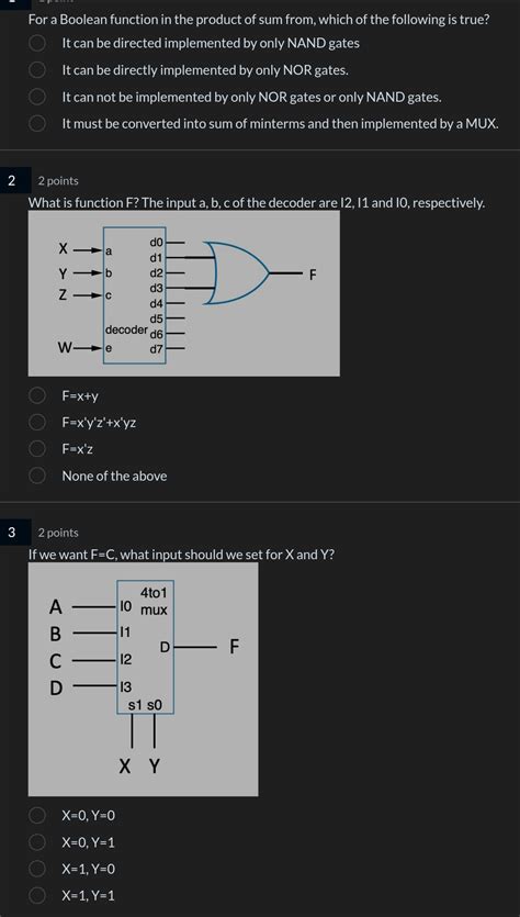 Solved For A Boolean Function In The Product Of Sum From