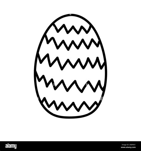 one easter egg with black zig zag sharp edges broken line ornament on
