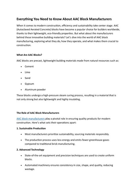 Ppt Aac Block Manufacturers Powerpoint Presentation Free Download