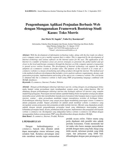 Pengembangan Aplikasi Penjualan Berbasis Web Menggunakan Framework