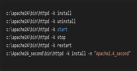 Apache Apache24 웹서버 2개 설치방법 및 명령어