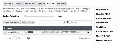 Manage Your Clouds MODX Cloud Support