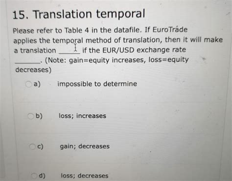 Solved 15 Translation Temporal Please Refer To Table 4 In