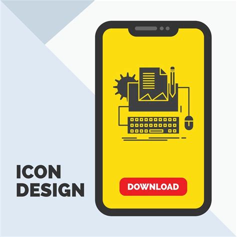type writer paper computer paper keyboard glyph icon in mobile for